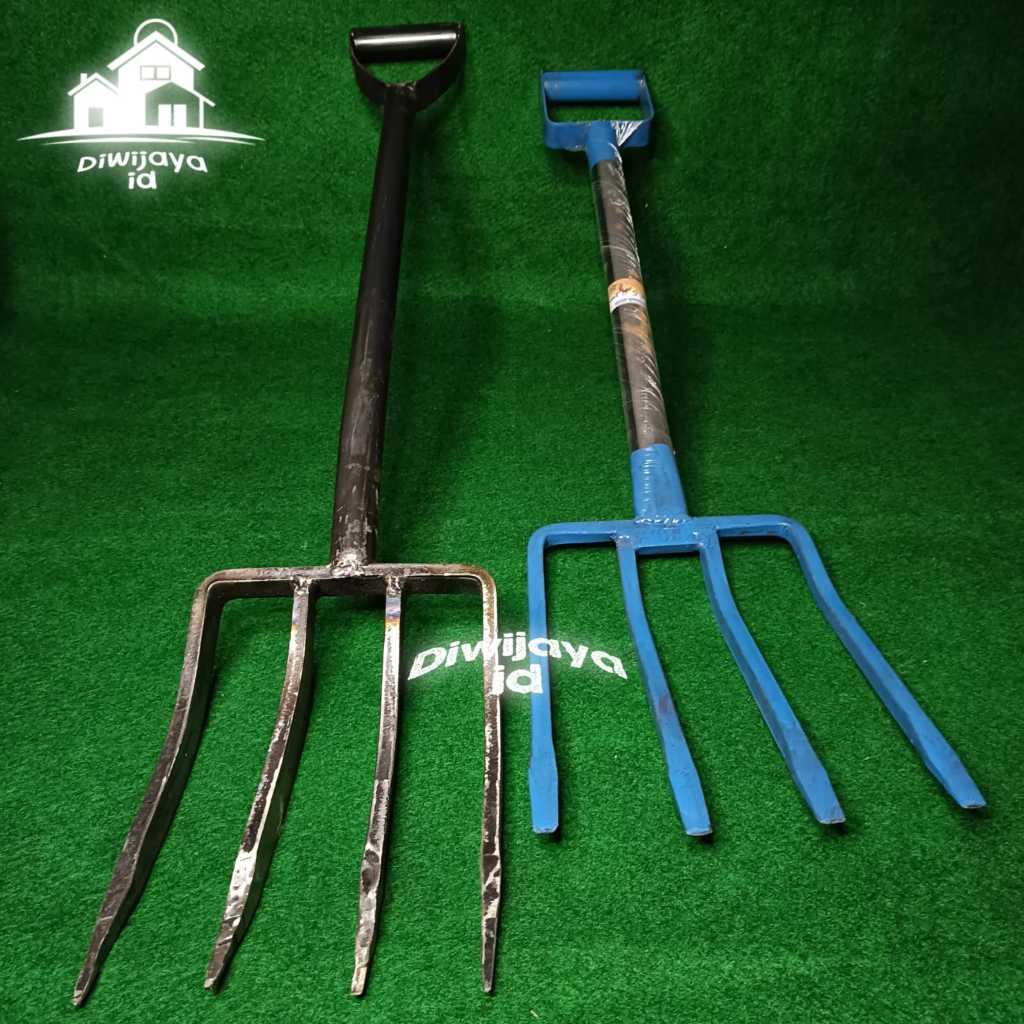 Jual Sekop Garpu Tanah Injak Gagang Besi Gigi 4 Asli Baja - Alat ...