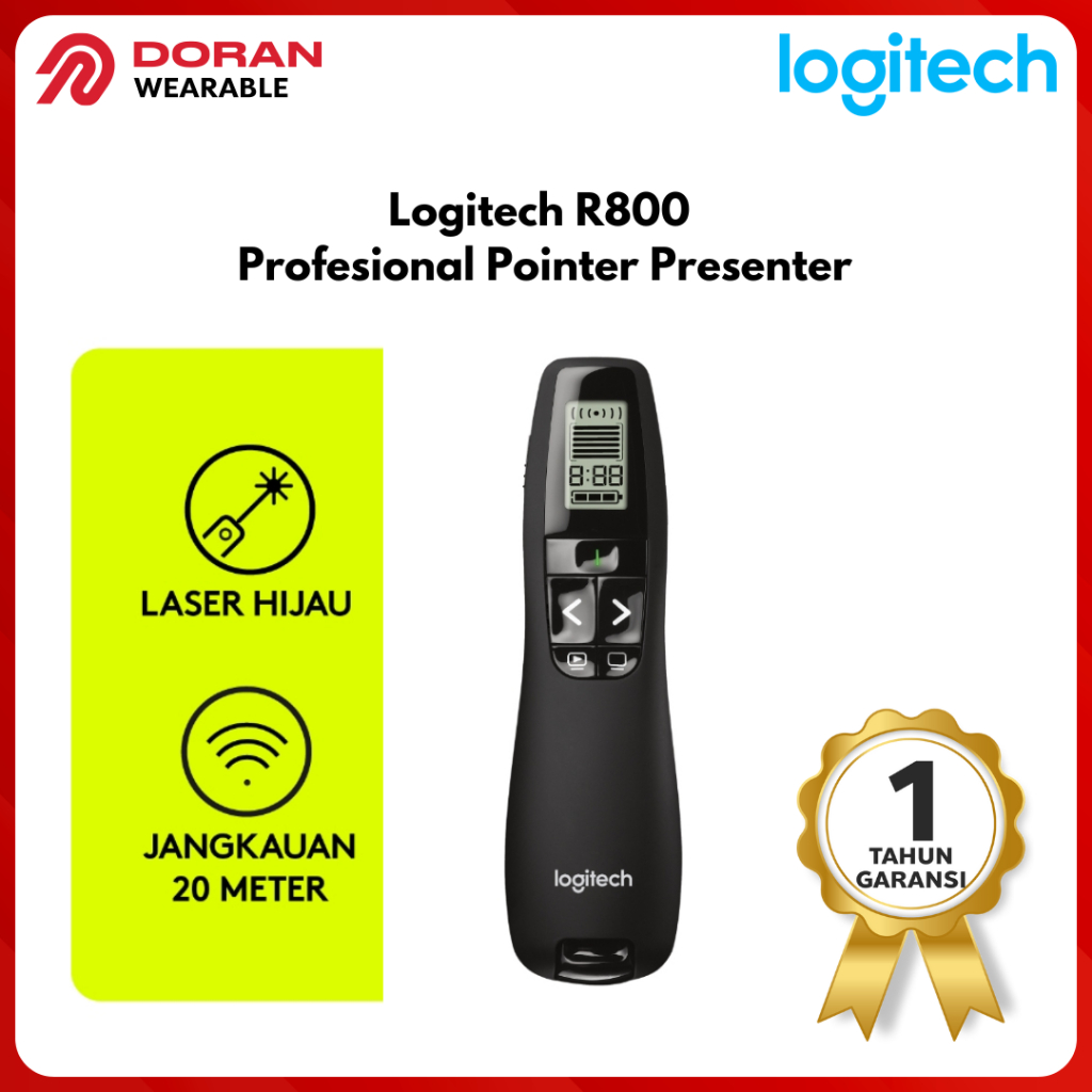Jual Logitech R800 Remote Professional Presenter Wireless Laser Hijau ...