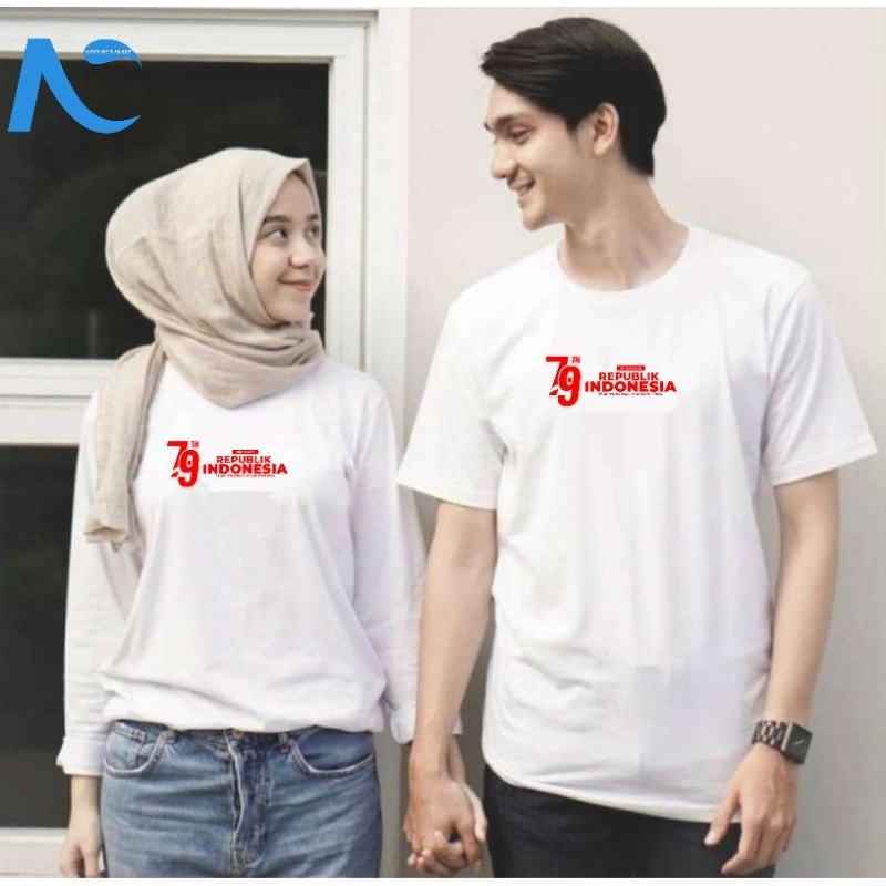 Jual Kaos Spesial Hut RI 79 Indonesia Putih Merah Hitam Lengan Pendek ...