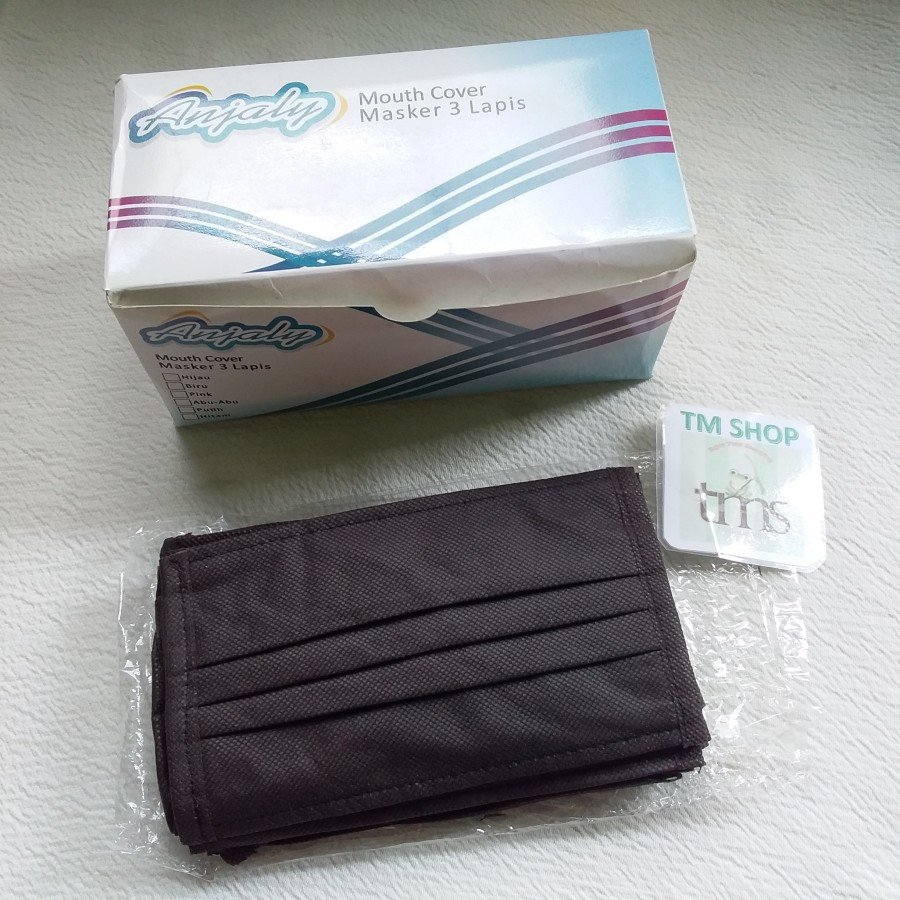 Jual Masker Hijab Headloop 3 Ply Lapisan Non Medis isi 50 Warna Cokelat ...
