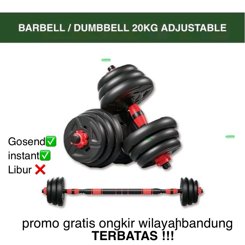 Jual barbel adjustable dumbbell 20kg bisa di atur dumbel dumble dambel ...
