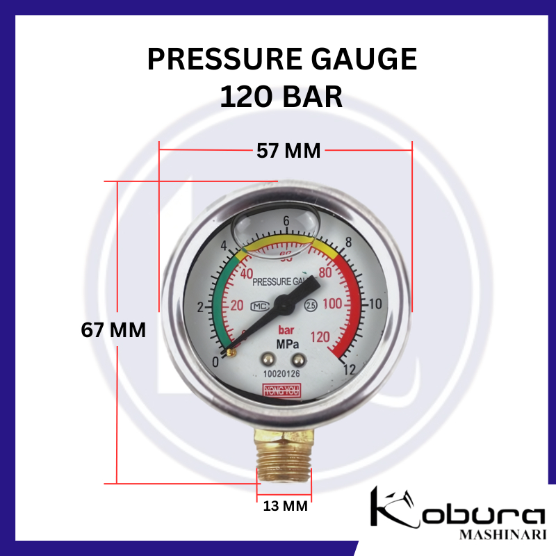 Jual Pressure Gauge PS 120 Bar Manometer Power Sprayer Alat Pengukur ...