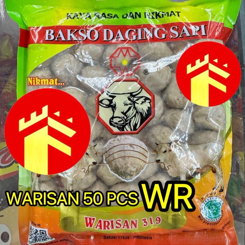 Jual BAKSO WARISAN WR 50 PCS 600 GR BAKSO DAGING SAPI WARISAN 319 WR 50 PCS BASO WARISAN WR 50 ...