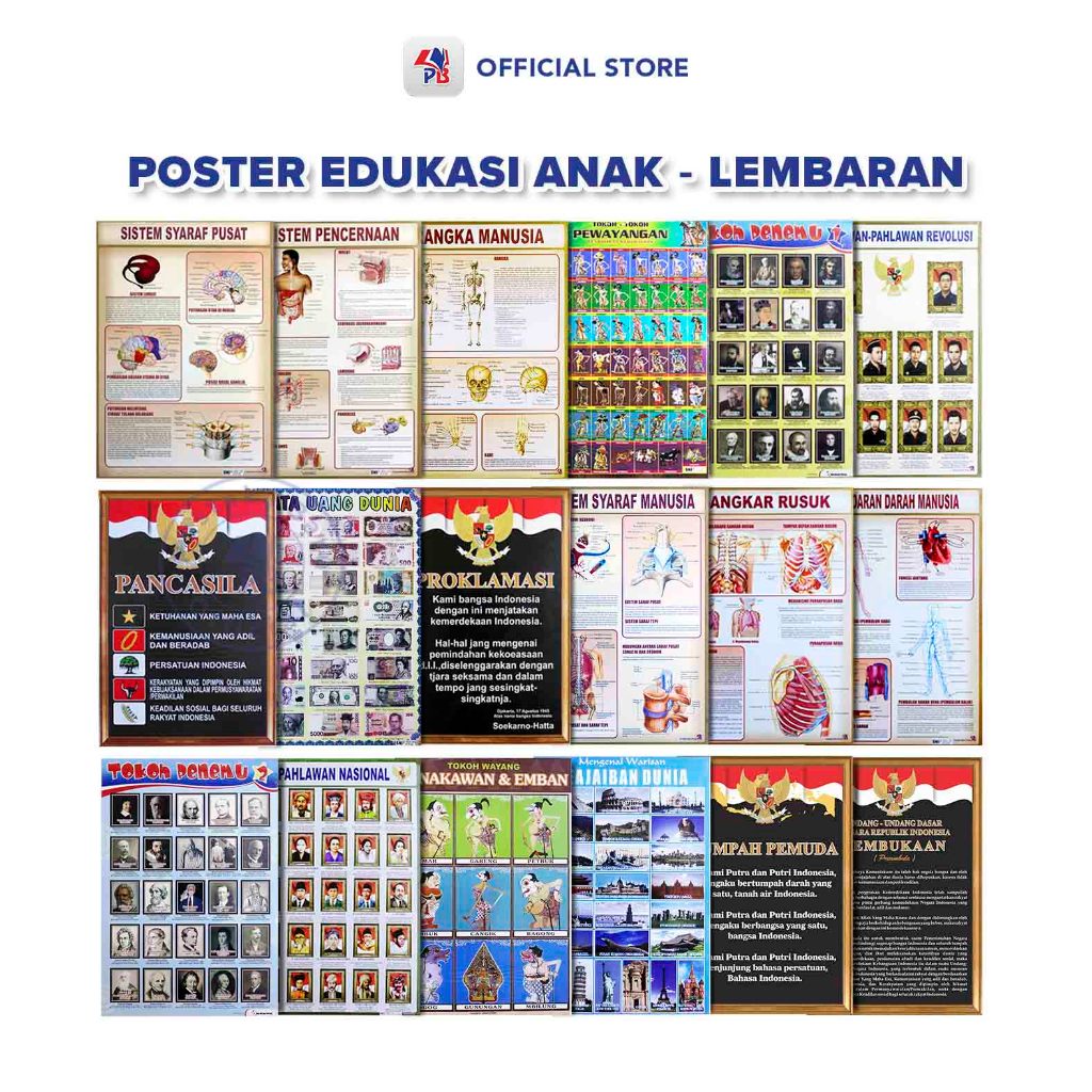 Jual Poster Edukasi Anak Mainan Edukasi Anak Lembaran Pancasila Sumpah ...