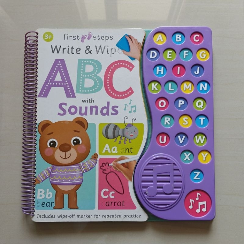 Jual first steps write and wipe ABC with Sounds learning books buku ...