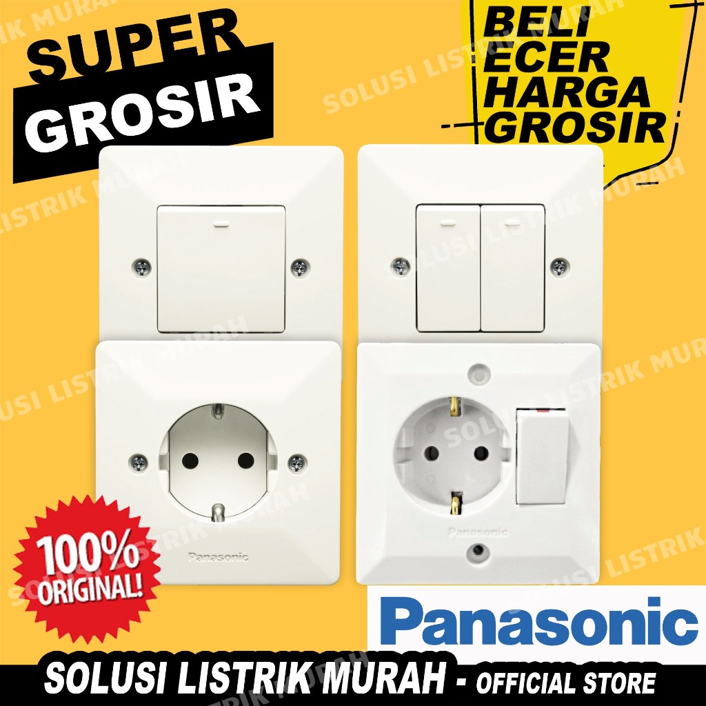 Jual Panasonic Flasimo Saklar Single / Double / Stop Kontak Inbow ...