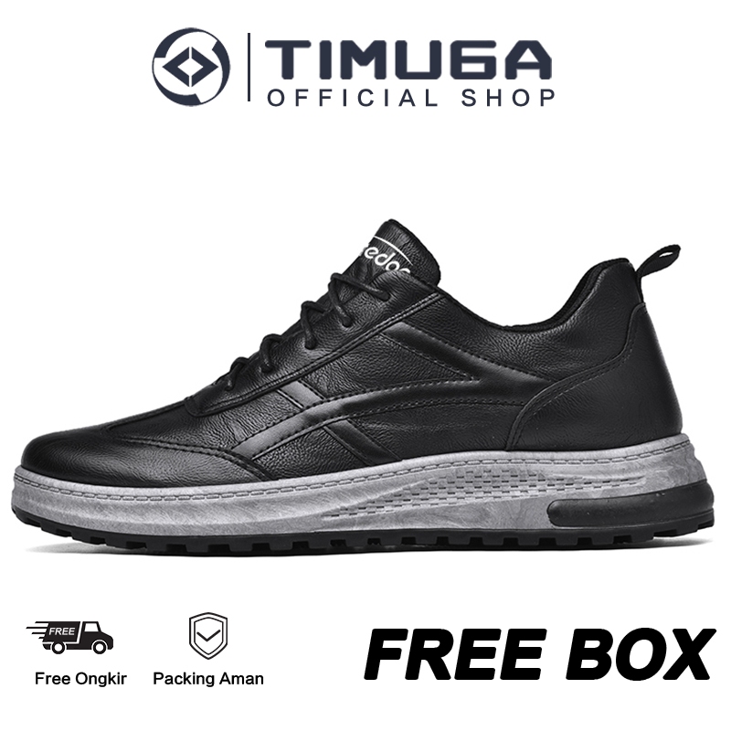 Jual TIMUGA Sepatu Formal Pria Hitam Kantor Sneakers Pria Casual Sepatu ...