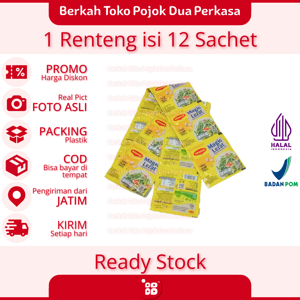 Jual Magic Lezat Bumbu Penyedap Serbaguna Renteng isi 12 Sachet [JATIM ...