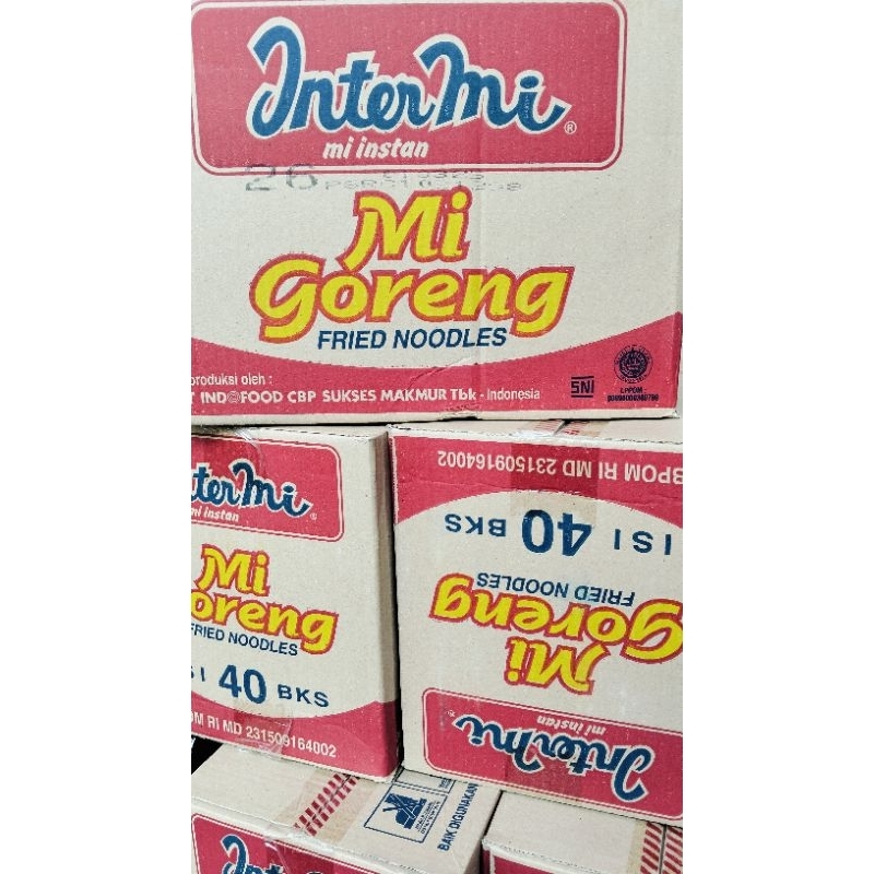 Jual (isi 40 pcs) InterMi / InterMie Goreng 1 Dos / Dus / Carton ...