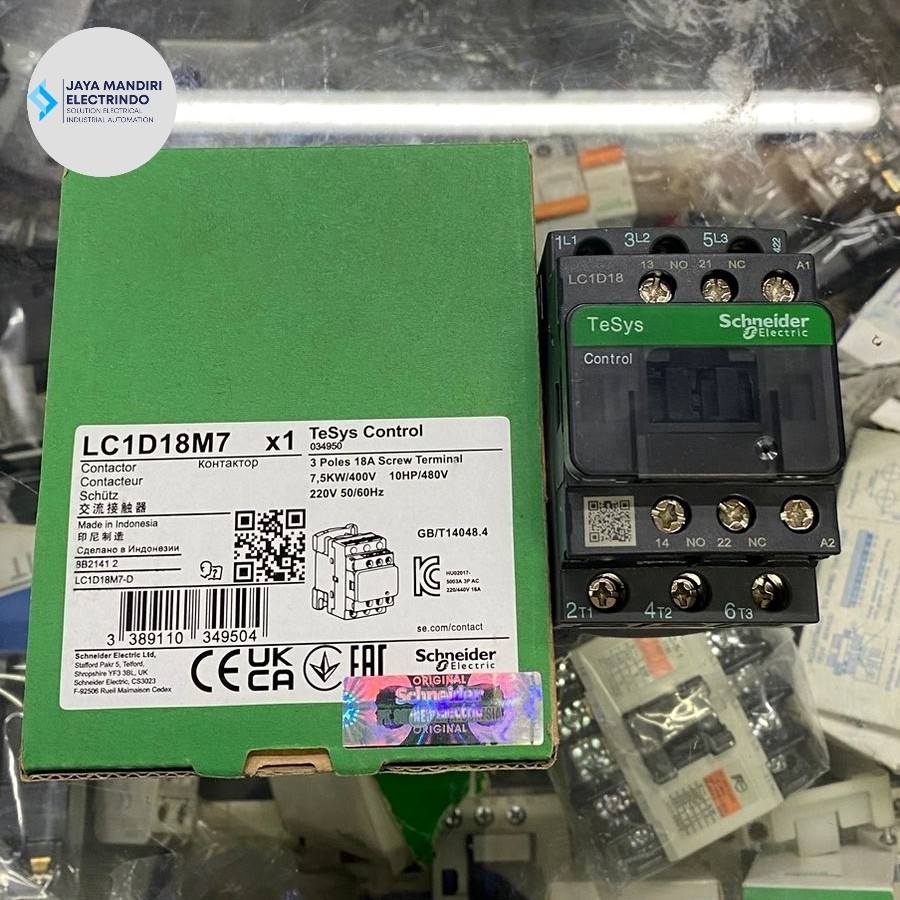 Jual CONTACTOR / KONTAKTOR SCHNEIDER LC1D18M7 220V ORIGINAL MODEL BARU ...