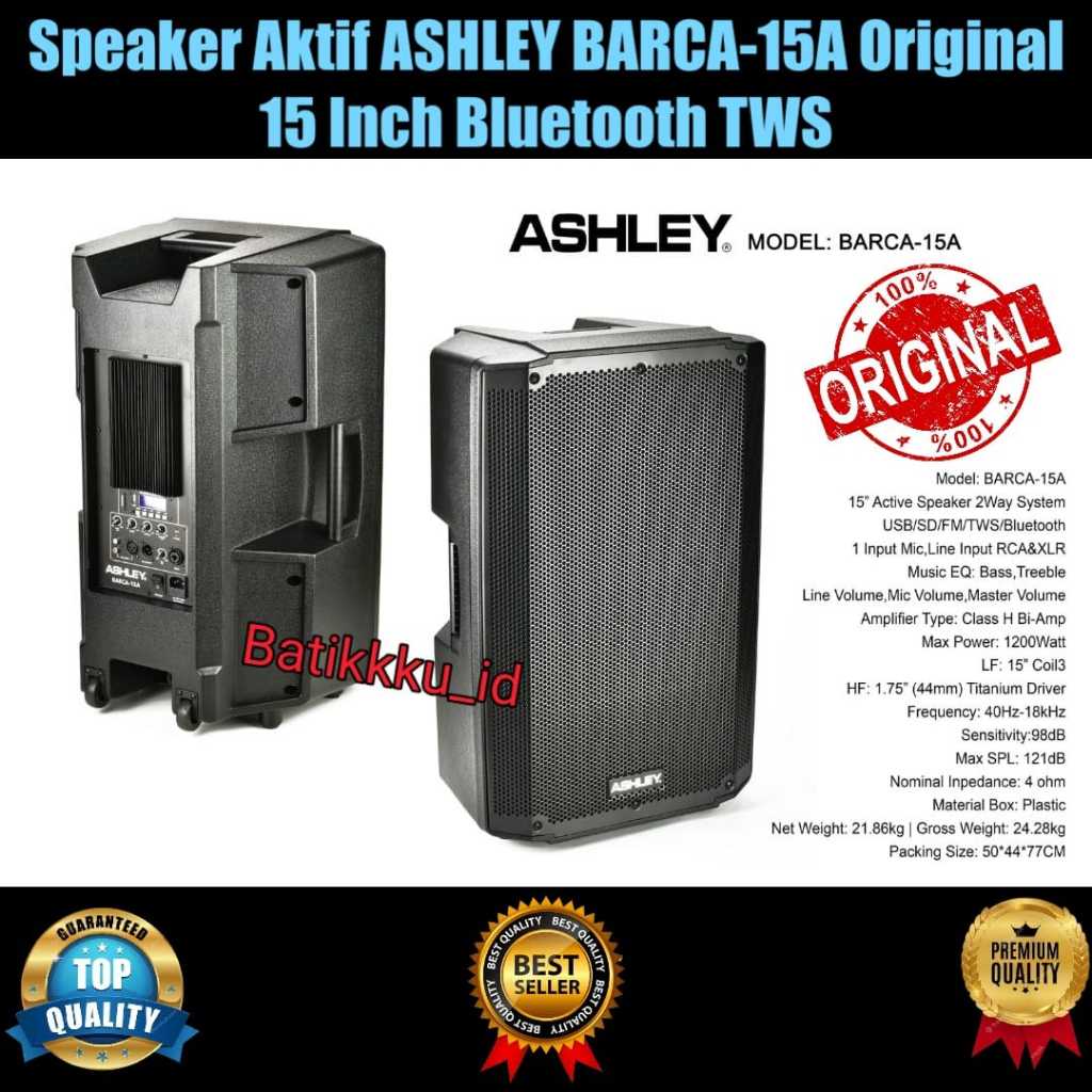 Jual Speaker Aktif ASHLEY BARCA 15A BARCA15A BARCA 15 A Original 15 ...