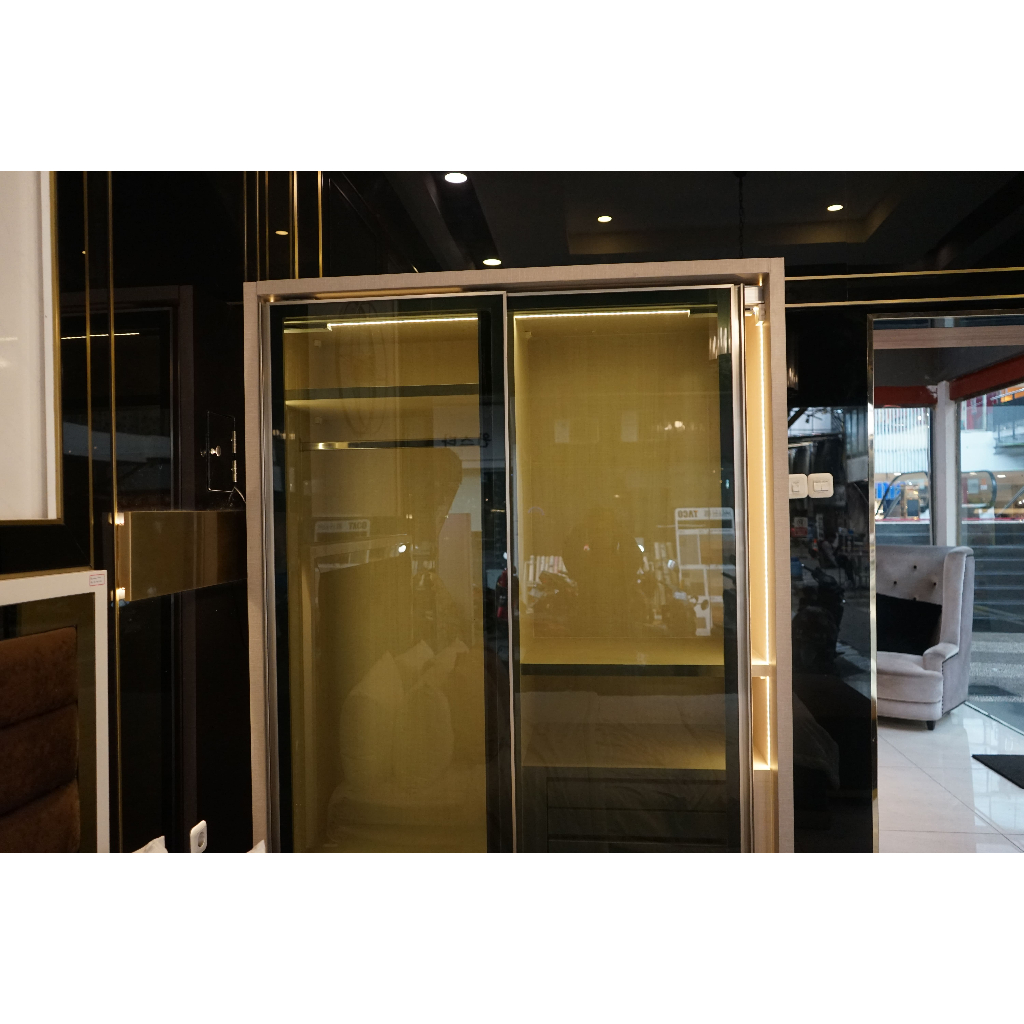 Jual Wardrobe lemari pakaian custom sliding pintu kaca multiplek hpl ...
