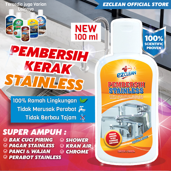 Jual EZClean Stainless Cleaner 100ml Pembersih Kerak Membandel Pada ...