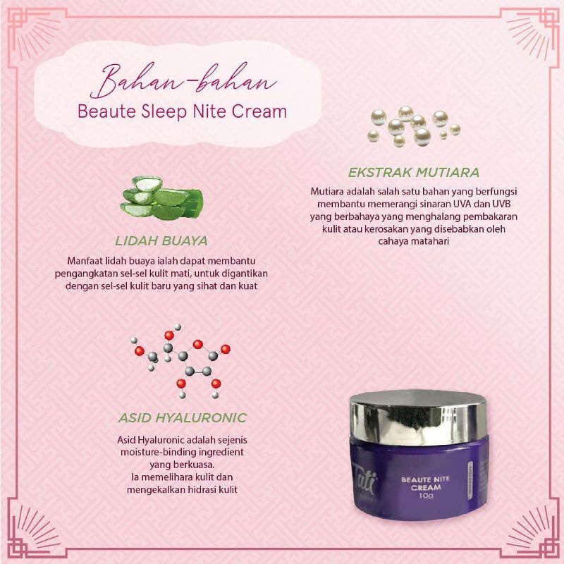 Jual [ READY STOCK ] Krim Cream Malam Night NITE Cream TATI Skincare ...