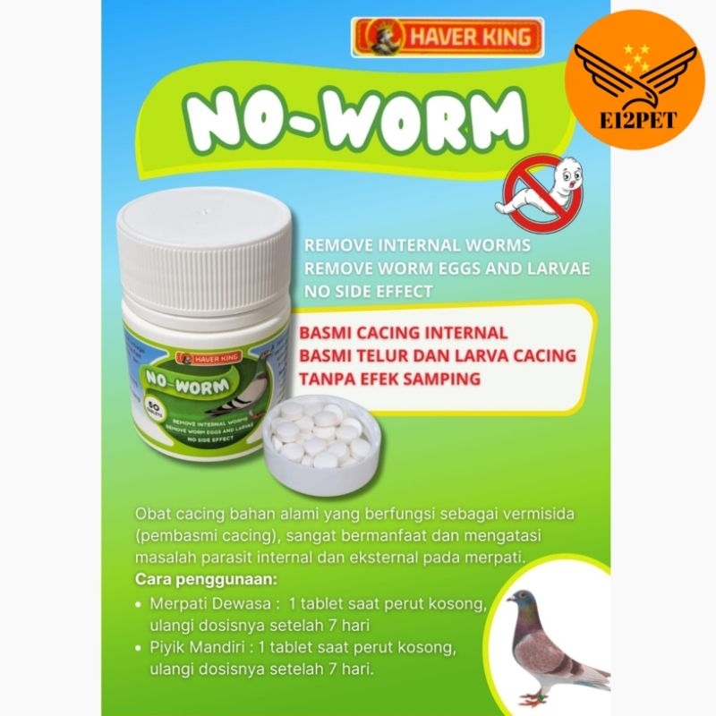 Jual Obat Cacing Burung No Worm 10 Tablet Menghilangkan Telur Cacing ...
