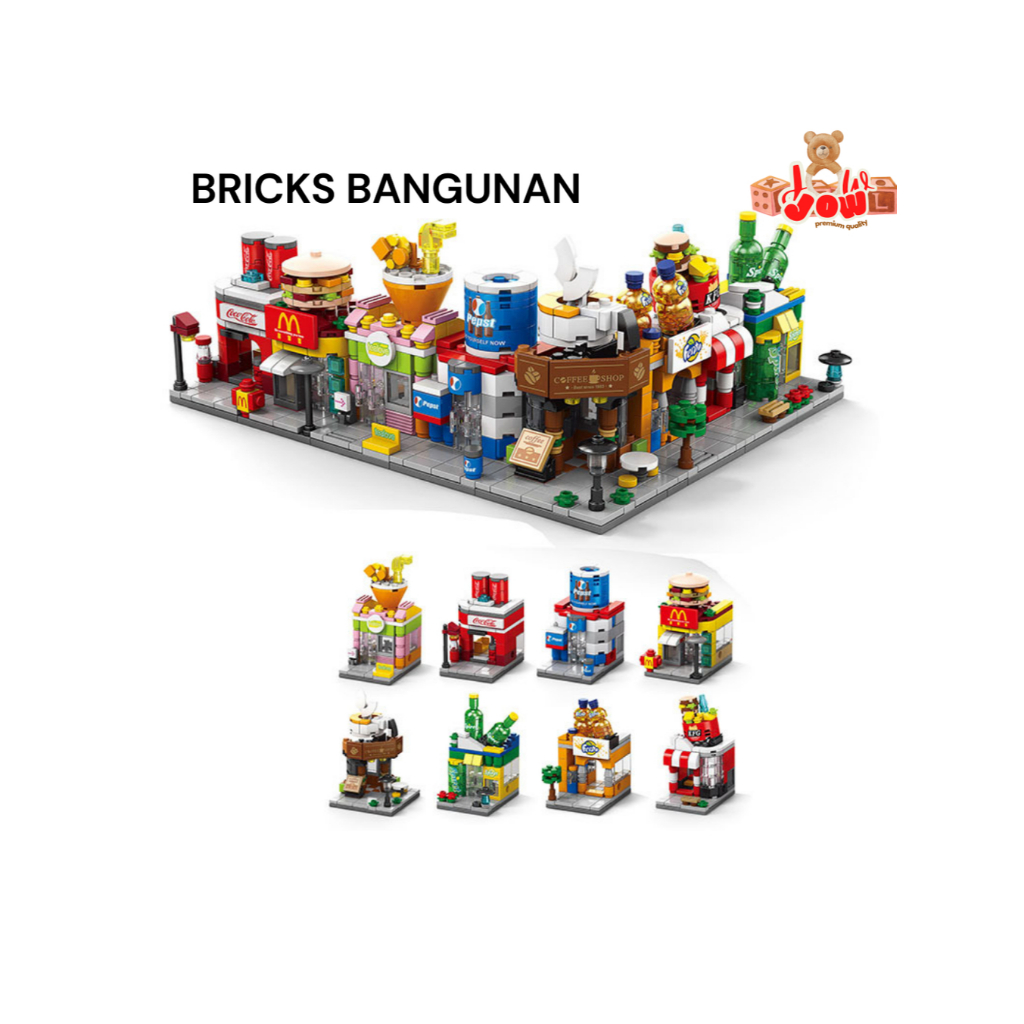 Jual LEGO Blok Bangunan Susun Mainan Edukatif Bangunan Cepat Saji MCD ...