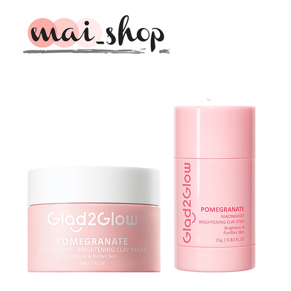 Jual Glad2Glow Pomegranate Niacinamide Brightening Clay Mask /Stick | Shopee Indonesia