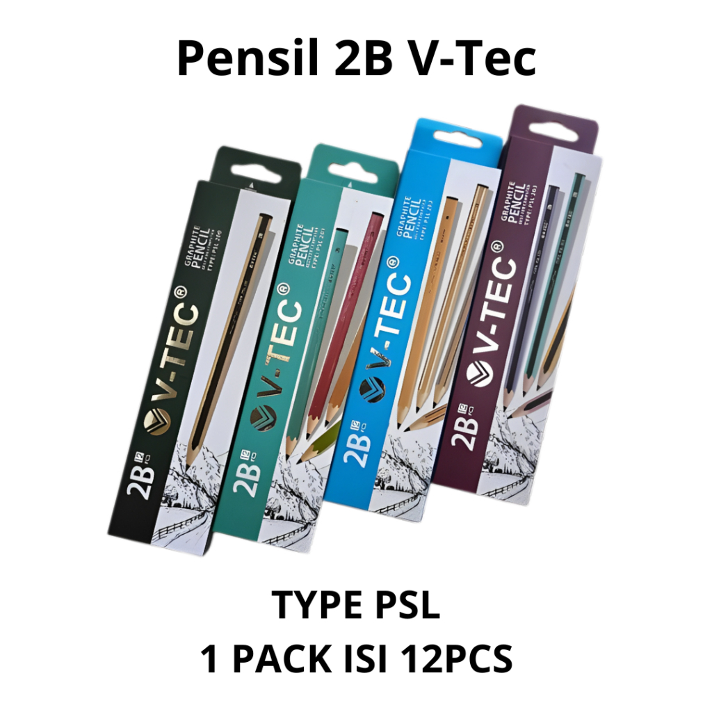 Jual Pensil 2B V-TEC Graphite Pencil sudah diraut (12pc) | Shopee Indonesia