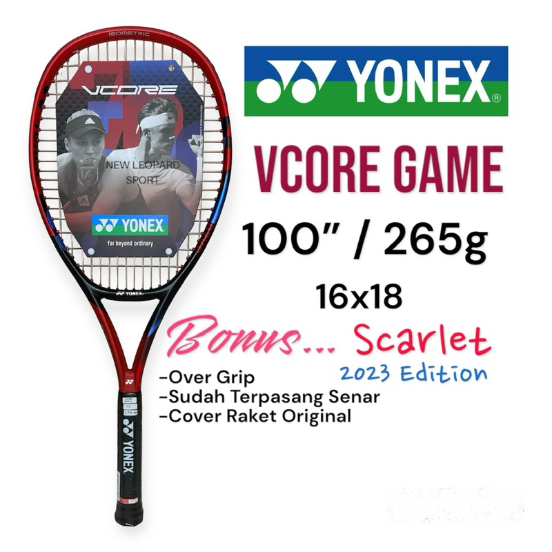 Jual Raket Tenis Yonex VCORE GAME SCARLET 2023 100” / 265 g / Tennis Racket | Shopee Indonesia