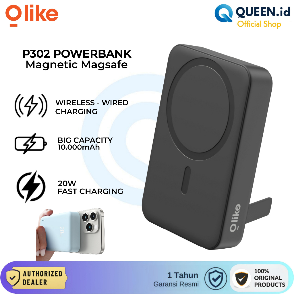Jual Olike P302 Powerbank 10000mAh 20W PD USB C Magnetic MagSafe Wireless Wired Fast Charging ...