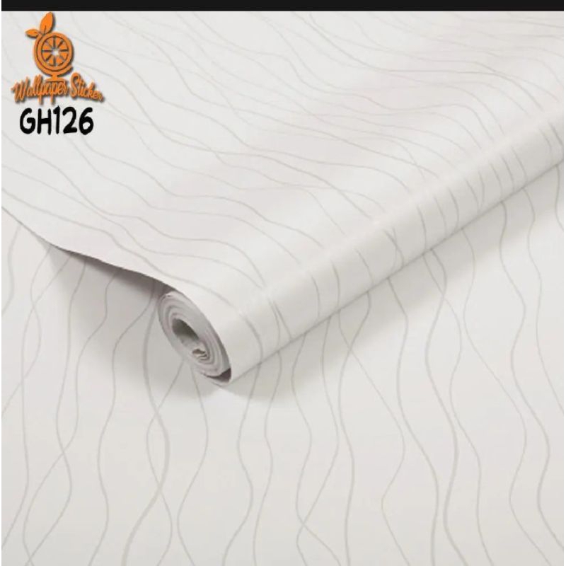 Jual Wallpaper Sticker Dinding motif salur putih 45cmx 10m embos karakter motif gh126/cy1046 ...