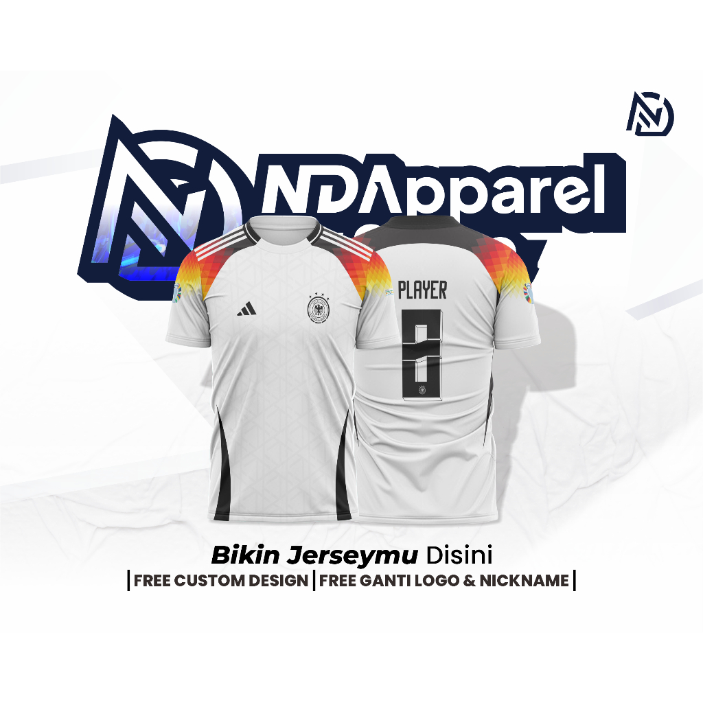 Jual JERSEY BAJU KAOS JERMAN NEW 2024 HOME FREE CUSTOM NOMOR DAN NAMA FULL PRINTING | Shopee ...
