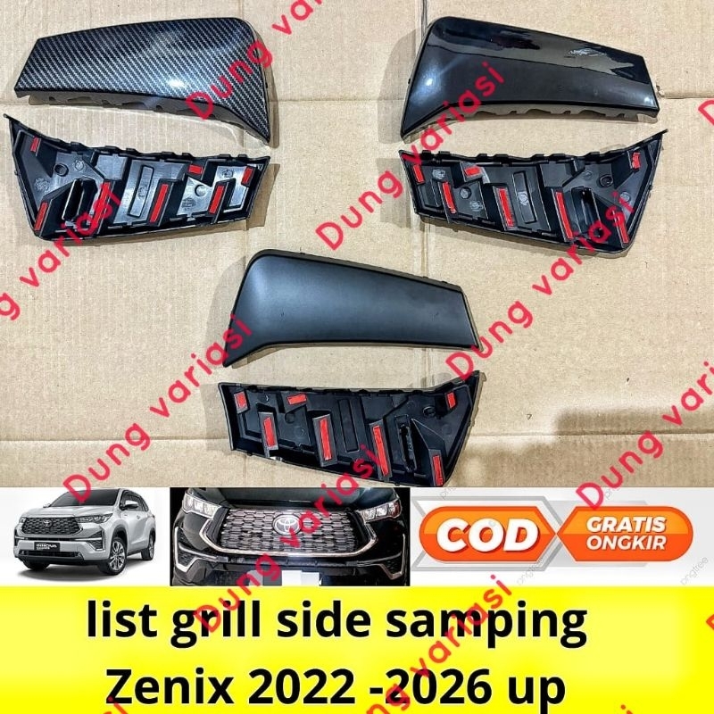 Jual list grill side samping kumis Innova zenix hitam dop,hitam glossy ...