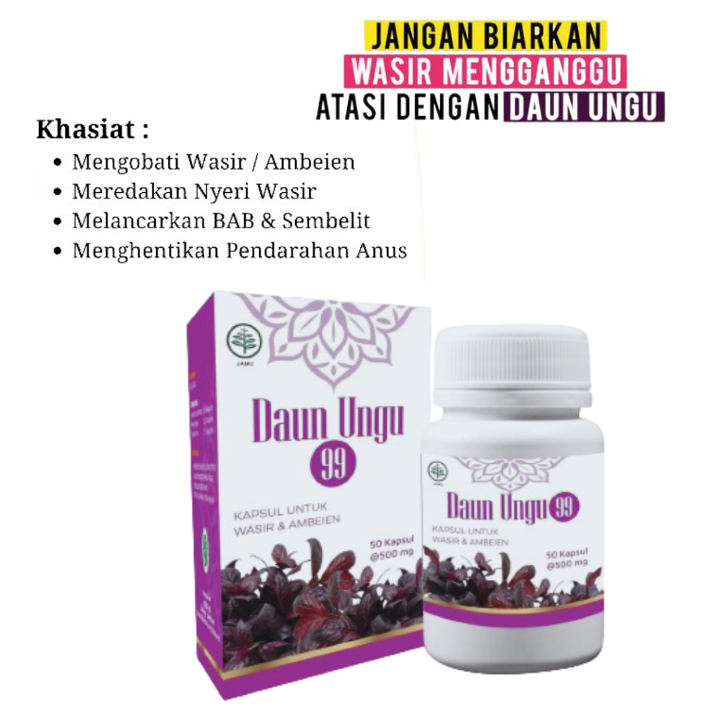 Jual OBAT WASIR Kapsul Daun ungu ash-shihhah Ambeyno Mengatasi Penyakit Ambeyen Dan Obat Wasir ...