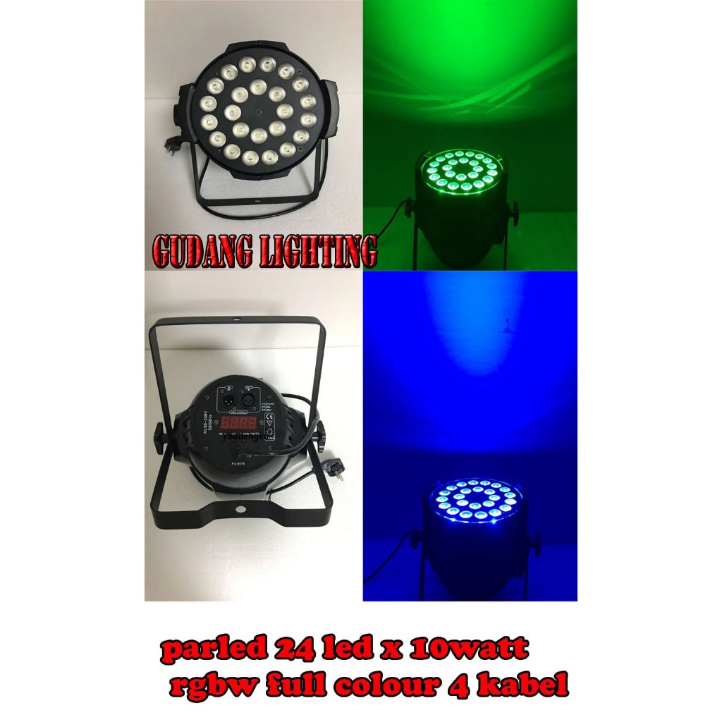 Jual lampu parled 24 led x 10watt amate rgbw full colour 4 line ...