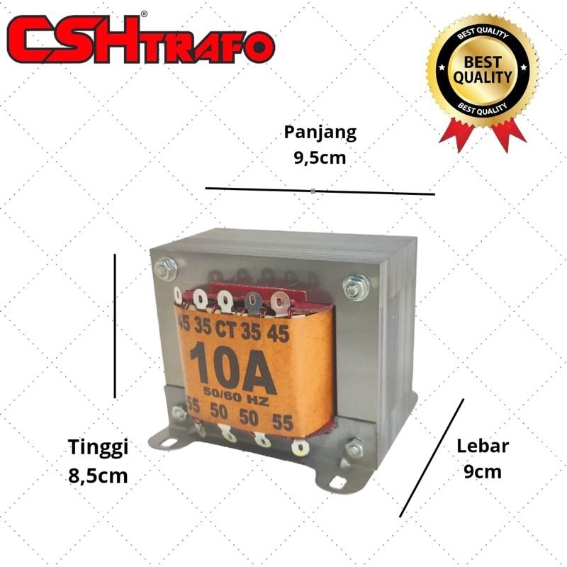 Jual Trafo CSH 10 ampere CT 55 trafo 10A ct 55volt ( kecil) | Shopee ...