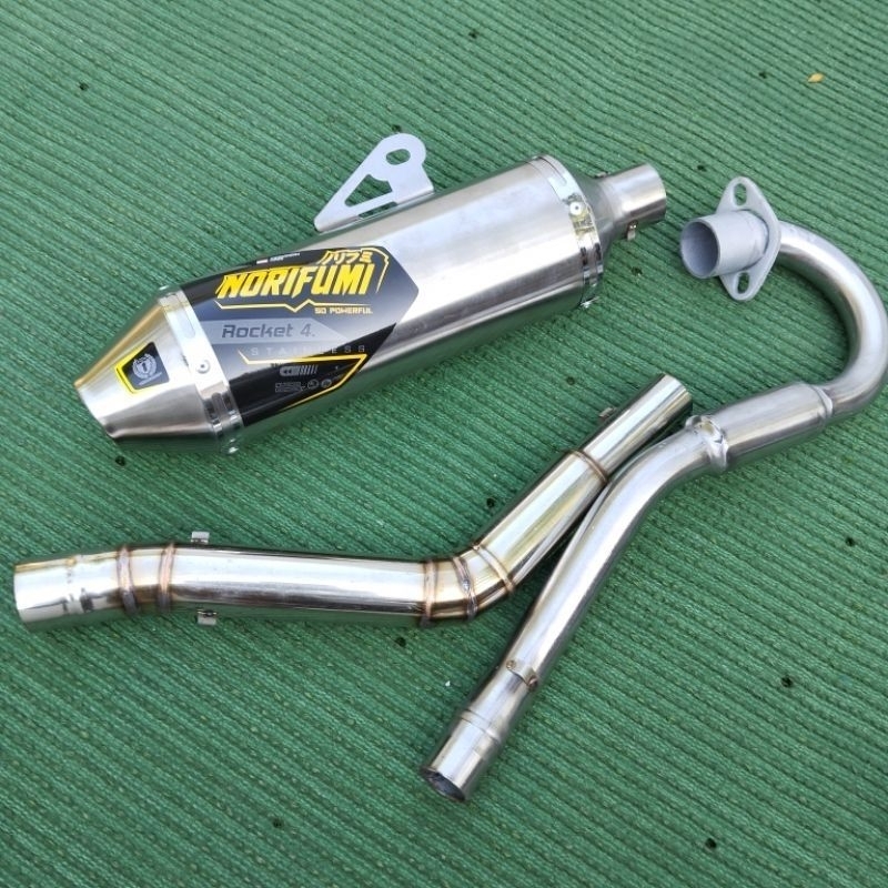 Jual stainless big elbow norifumi roket exhaust 1set Open spec klx150 s ...