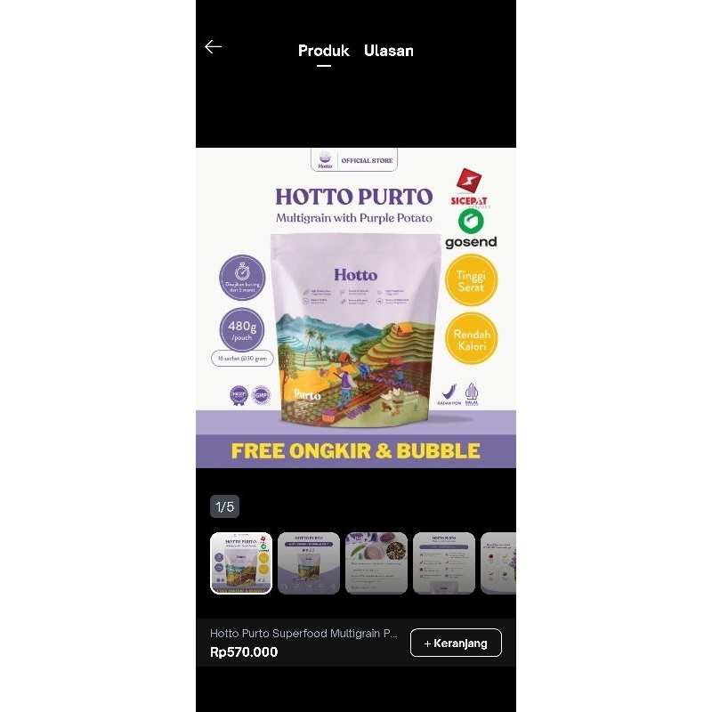 Jual Hotto Purto Super food Multigrain Pouch/Sachet | Shopee Indonesia
