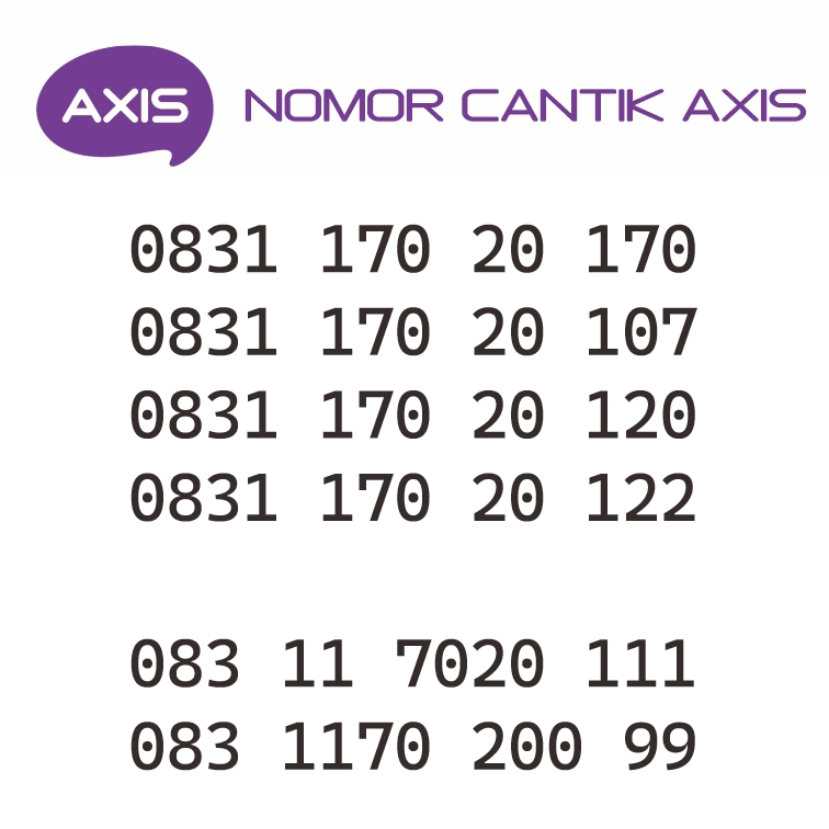 Jual KARTU PERDANA AXIS NOMOR CANTIK RAPI MUDAH DIINGAT | Shopee Indonesia