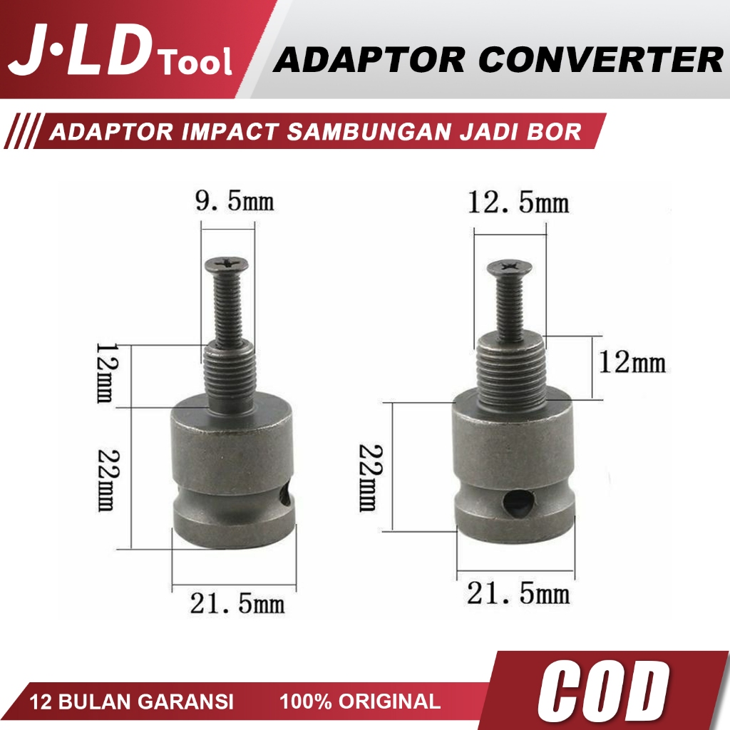 Jual JLD Adaptor Impact Ke Kepala Bor 10MM/13MM Converter | Shopee ...
