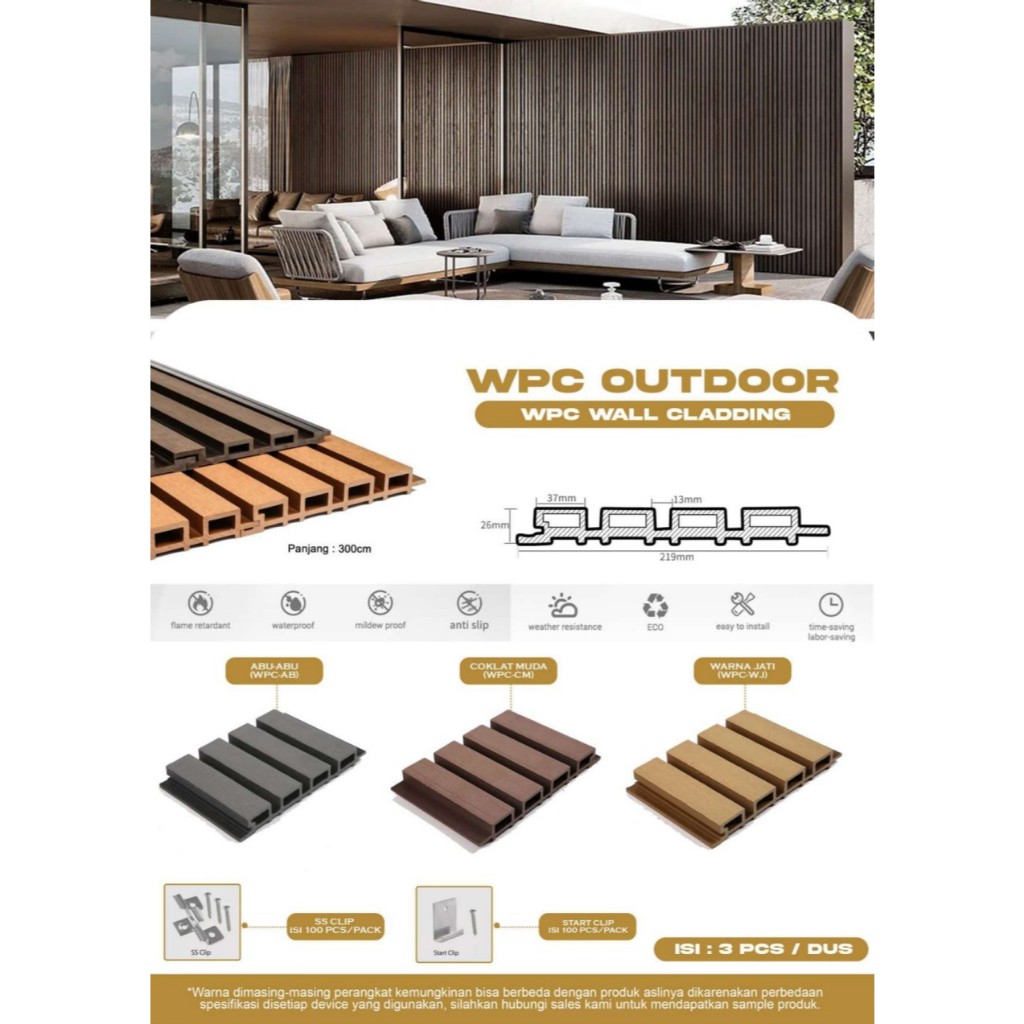 Jual TERMURAH! WPC Outdoor | Wood Panel Dinding Outdoor | Wall Cladding ...