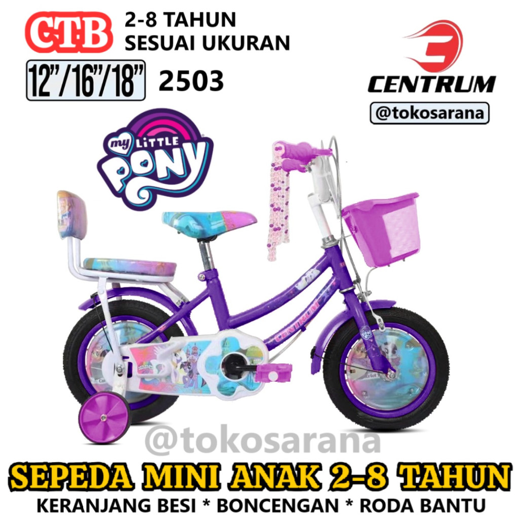 Jual Sepeda Mini Anak Centrum CT2503 CTB 2-4 Tahun 12 Inci Low-Step ...