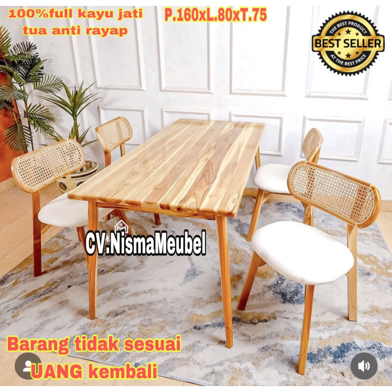 Jual DINNING SET!! Kursi Meja Makan Minimalis Kayu Jati K4 Kursi Meja Makan Kayu Jati Modern ...