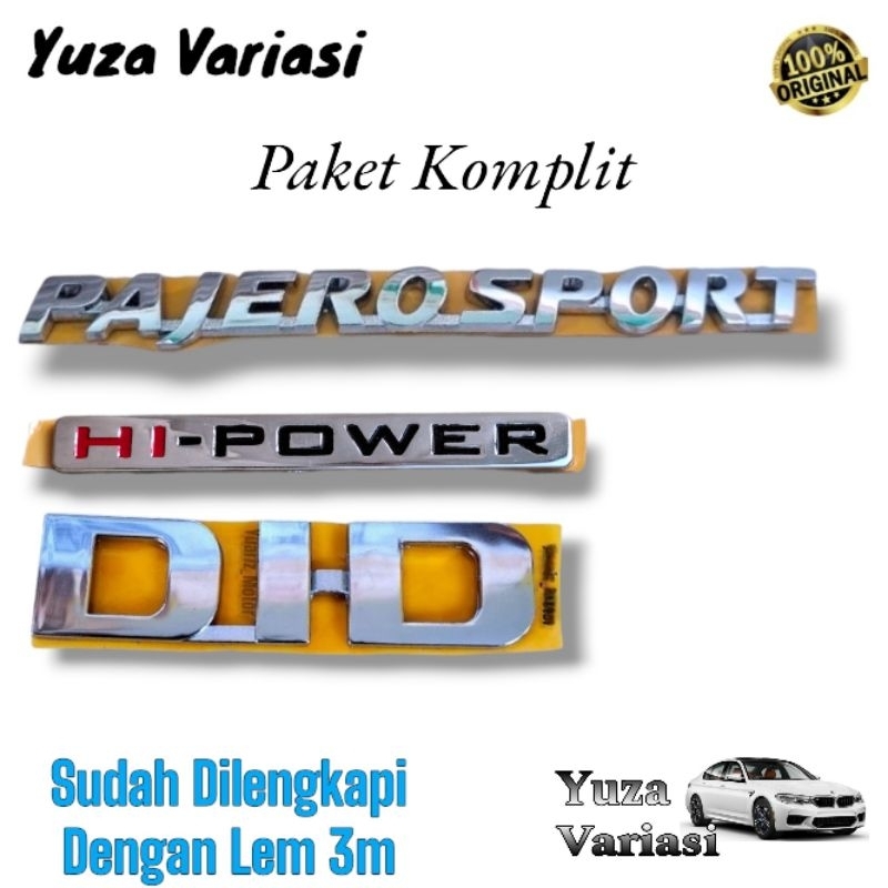 Jual EMBLEM TULISAN PAJERO SPORT HI-POWER DID CHROME ORIGINAL ...