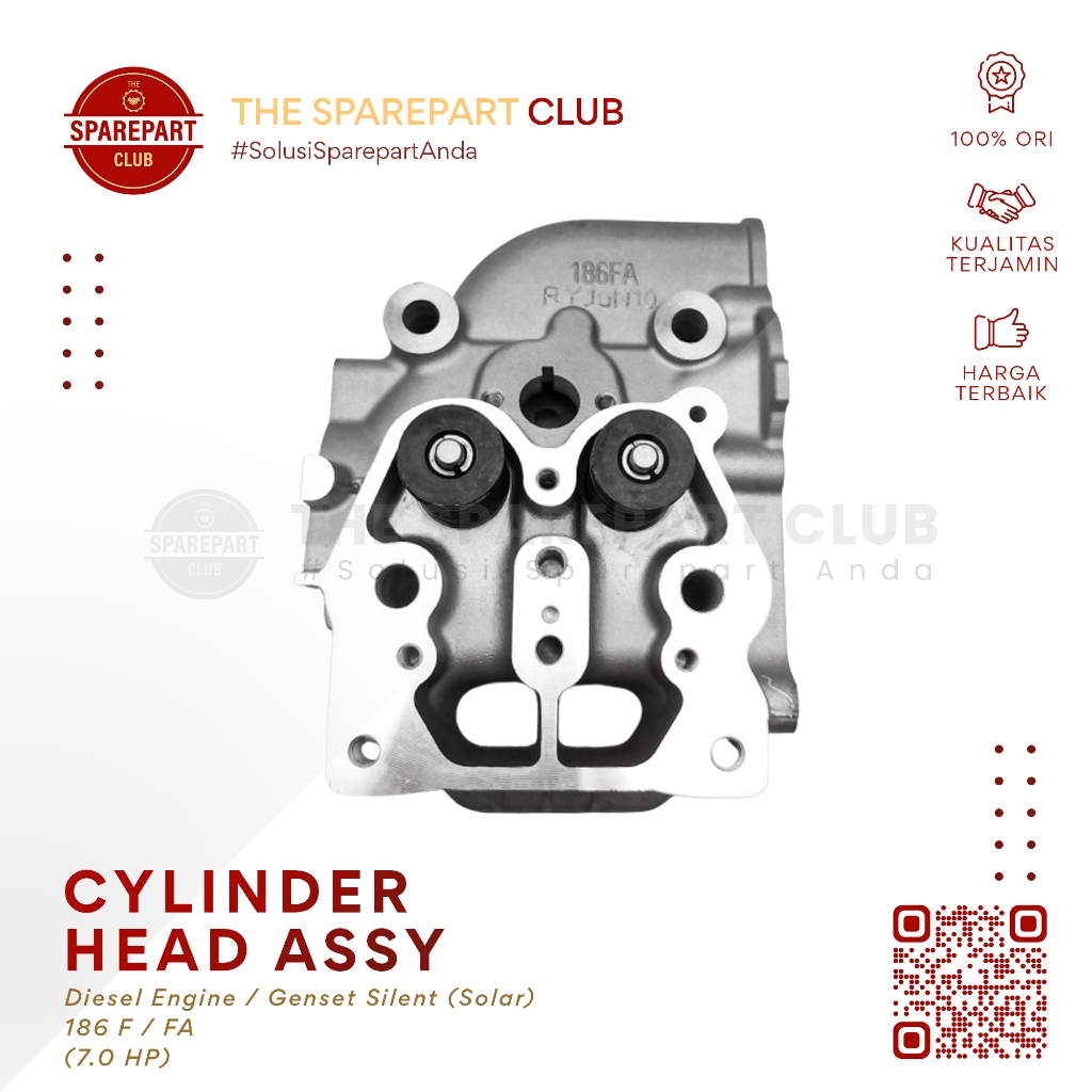 Jual Silinder Kop Komplit Mesin Genset Solar Diesel Engine 186F FA Cylinder Head Assy | Shopee ...