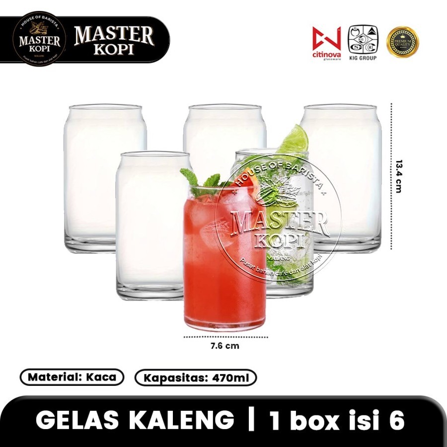 Jual Gelas Kaca Bentuk Kaleng 470 ml ALE ALICE Can Glass Cafe (1 Box ...