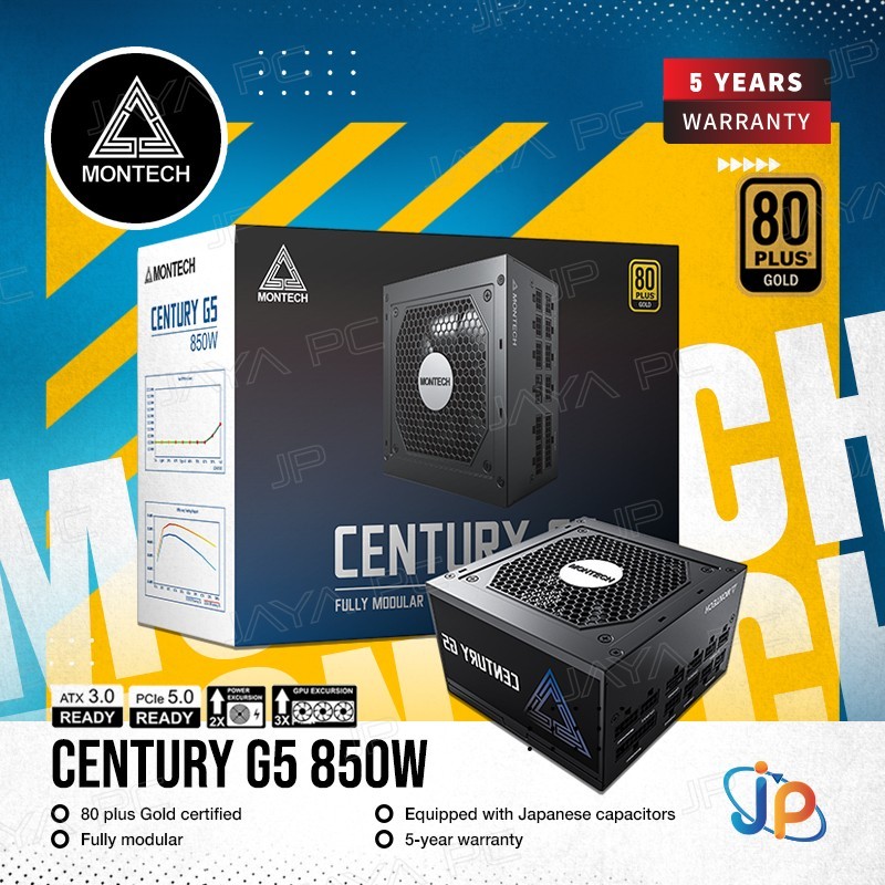 Jual Montech Century G5 850W ATX 3.0 PCIE5 PSU - Power Supply 850 Watt ...