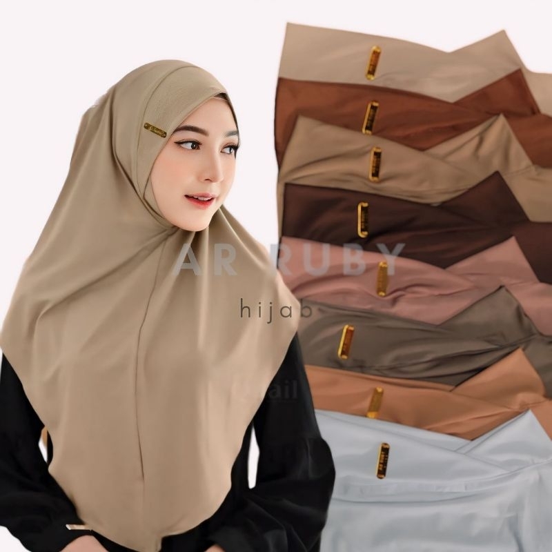 Jual Hijab Dagu Malaysia soft ped label akrilik gold size L nutup dada | Shopee Indonesia