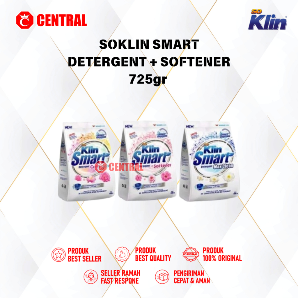 Jual SO KLIN SOKLIN SMART DETERGENT + SOFTENER 725gr (Gratis 1 piring ...