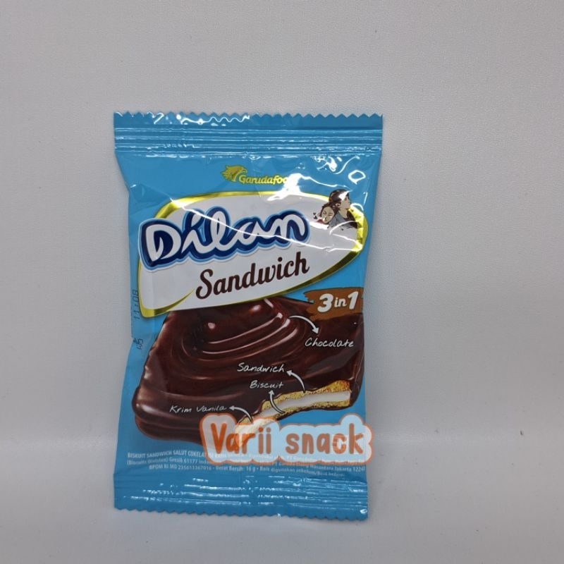 Jual Dilan Sandwich 3 in 1 Cream Vanila Coklat 1 Renceng Isi 10 pcs ...