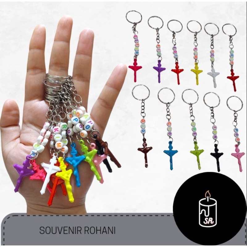 Jual GANTUNGAN KUNCI SALIB CORPUS CUSTOM NAMA / SALIB MINI CORPUS ...