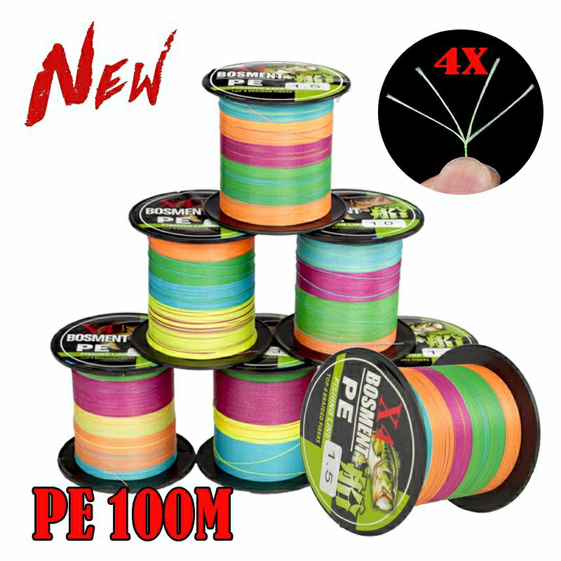 Jual Senar PE Multicolour 4X Bosment Panjang 100meter | Shopee Indonesia