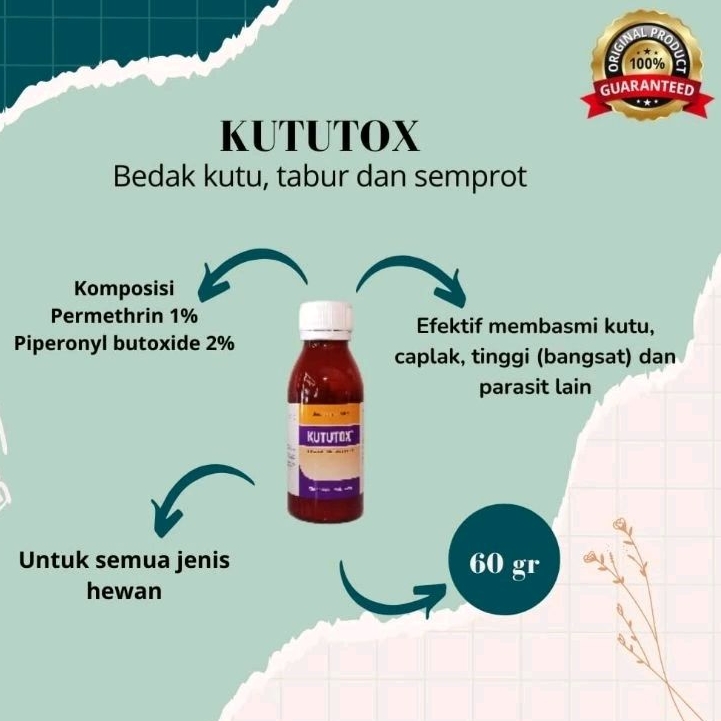 Jual KUTUTOX 60g - Obat kutu pada hewan( kambing, sapi, kucing, anjing ...