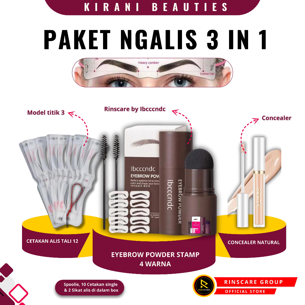 Jual READY - PAKET ALIS HEMAT 3 IN1 (Eyebrow Powder + Cetakan Tali 12 ...