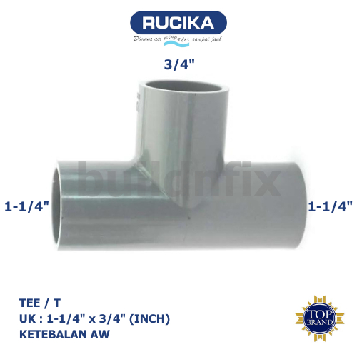 Jual RUCIKA TEE / T PVC 1-1/4" X 3/4" AW (TEBAL) | Shopee Indonesia