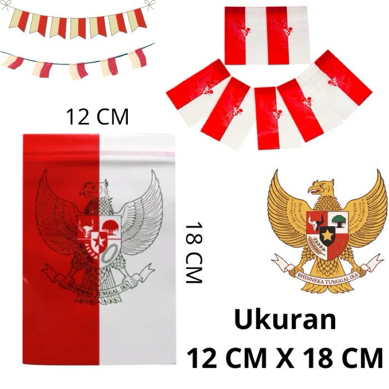 Jual Bendera plastik / bendera garuda isi 50 merah putih RI motif ...